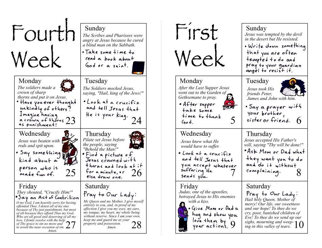 Lent Calendar – The Kids' Bulletin
