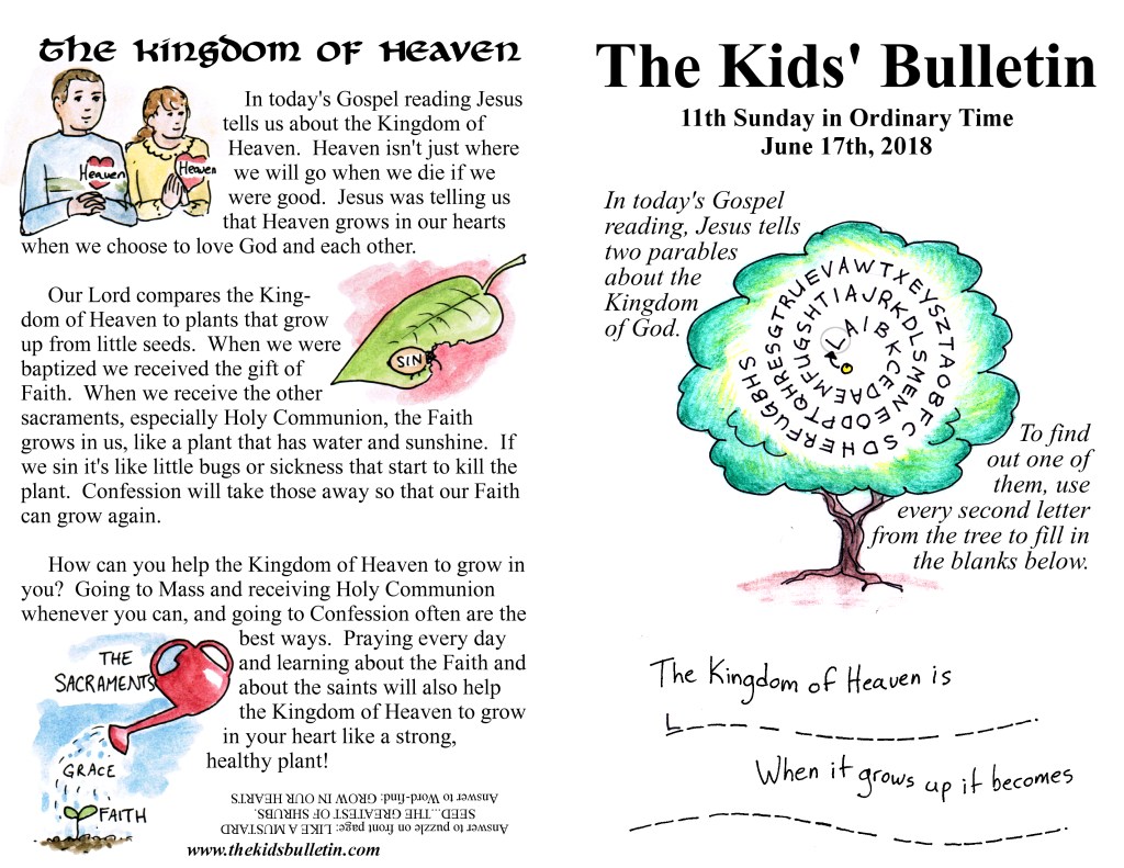 The Kids’ Bulletin for Sunday June 17th, 2018 – The Kids' Bulletin