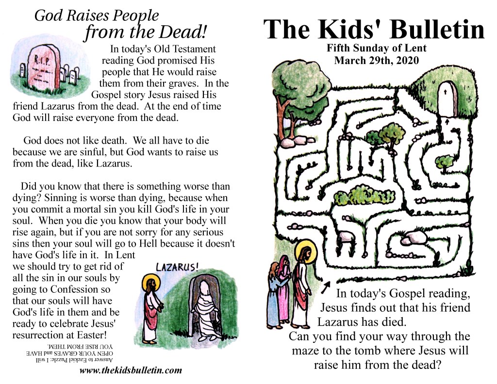 The Kids’ Bulletin 5th Sunday of Lent – The Kids' Bulletin