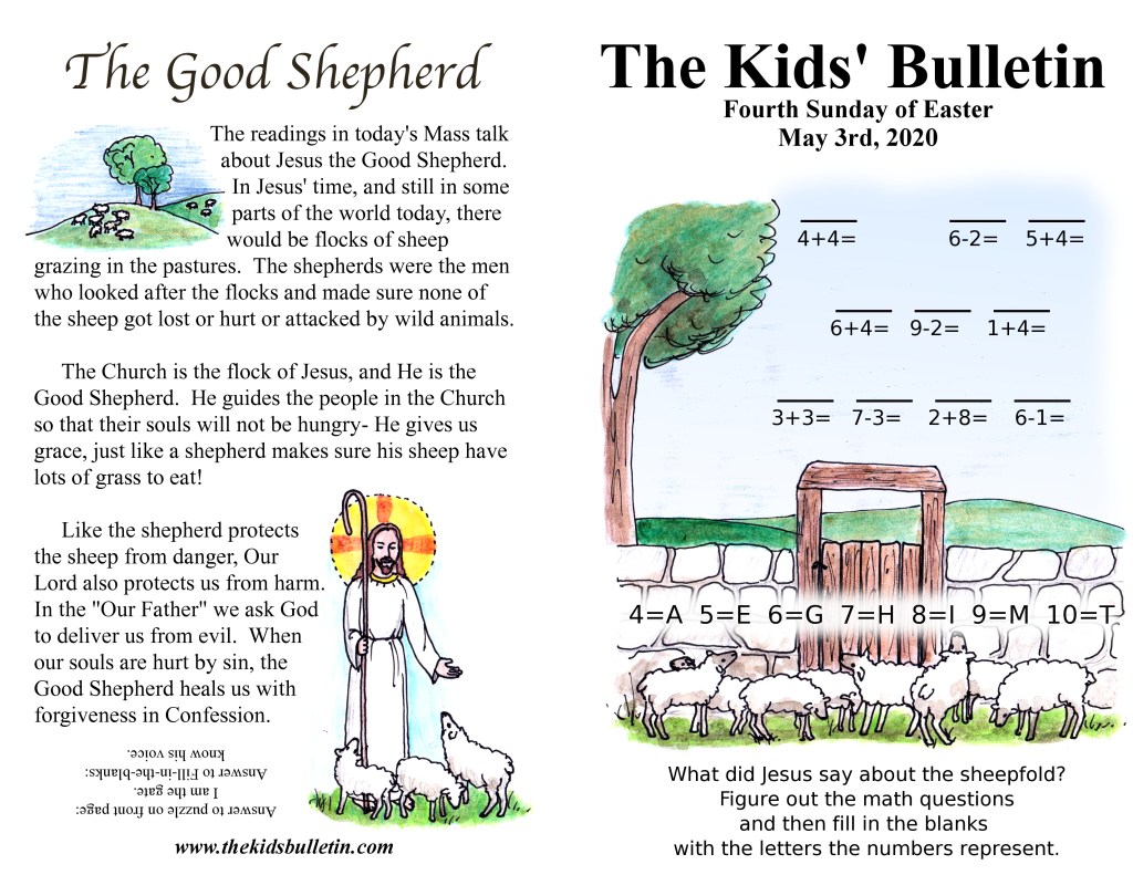 The Kids’ Bulletin for Sunday May 3rd, 2020 – The Kids' Bulletin