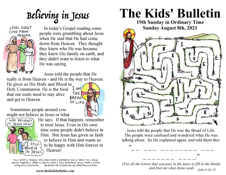The Kids’ Bulletin for Sunday August 8th, 2021 – The Kids' Bulletin