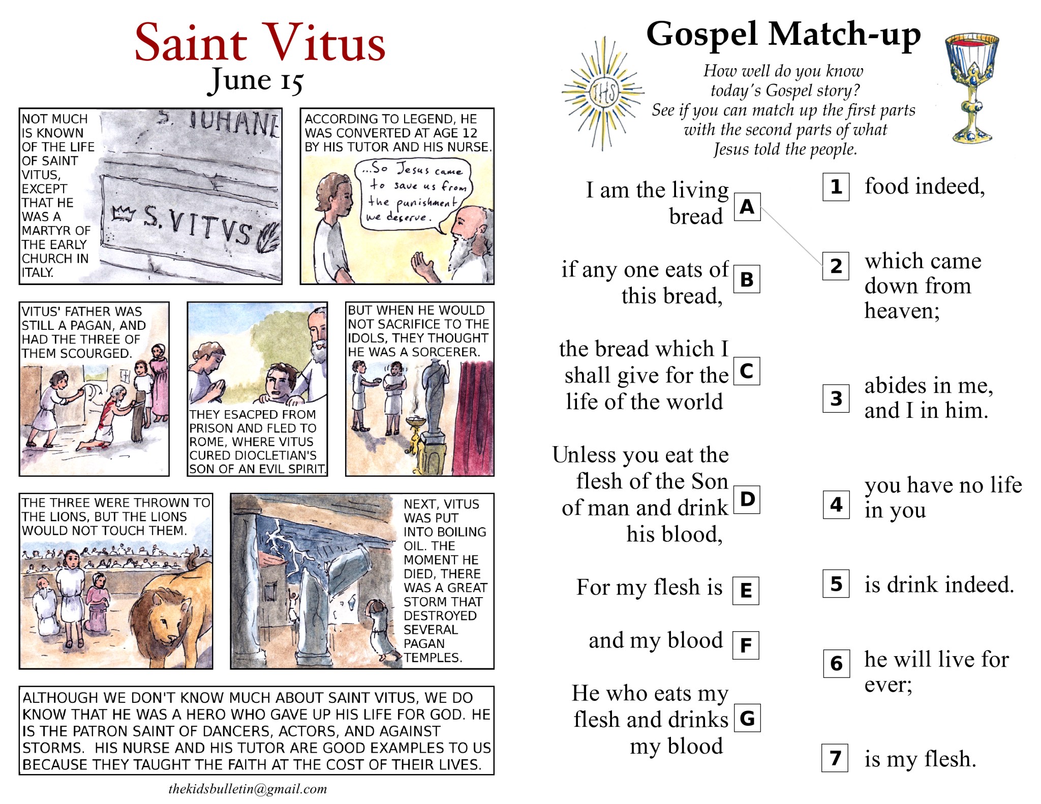 The Kids’ Bulletin for Sunday June 11th, 2023: The Body and Blood of ...