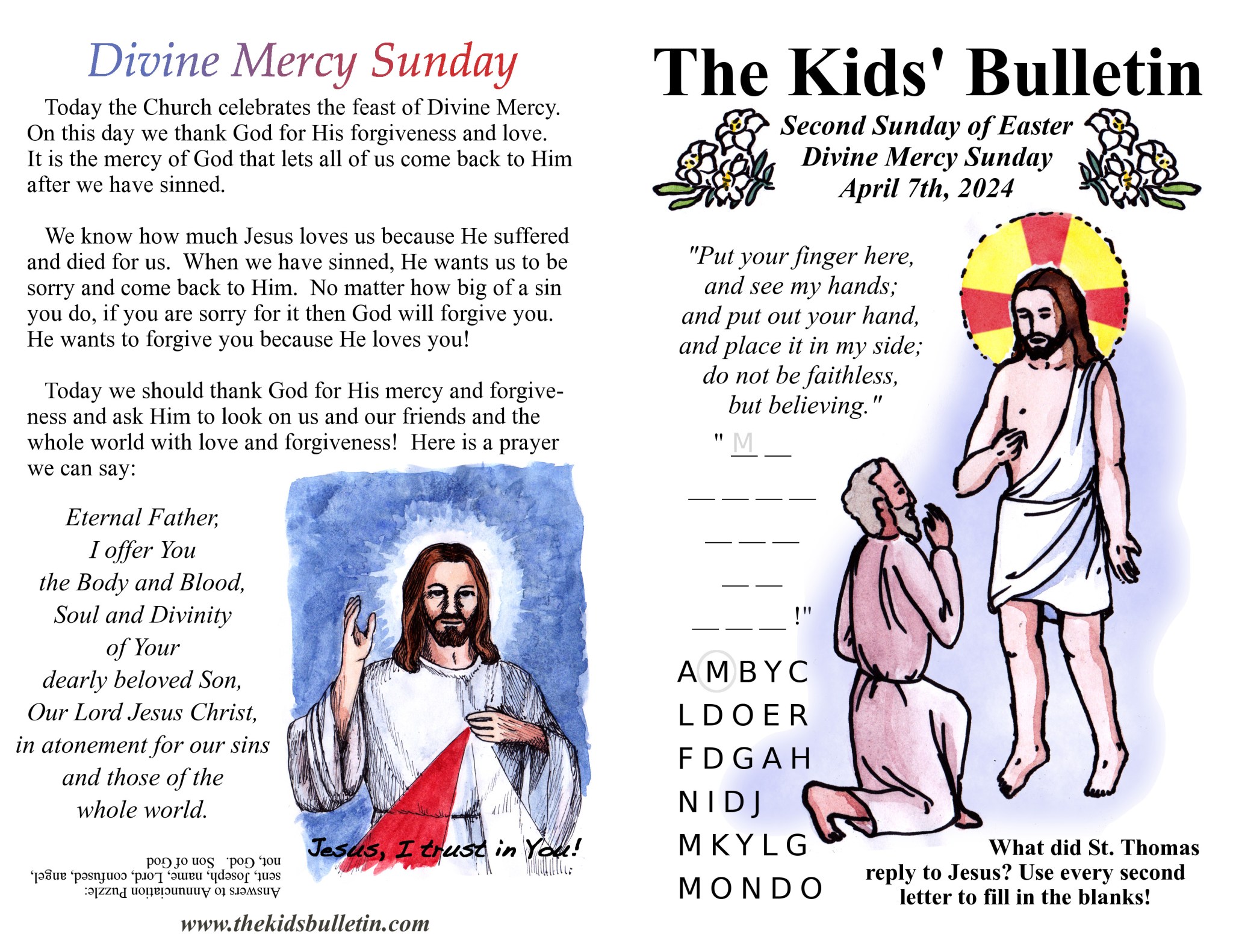 The Kids' Bulletin – A fun way for Catholic kids to learn about the ...