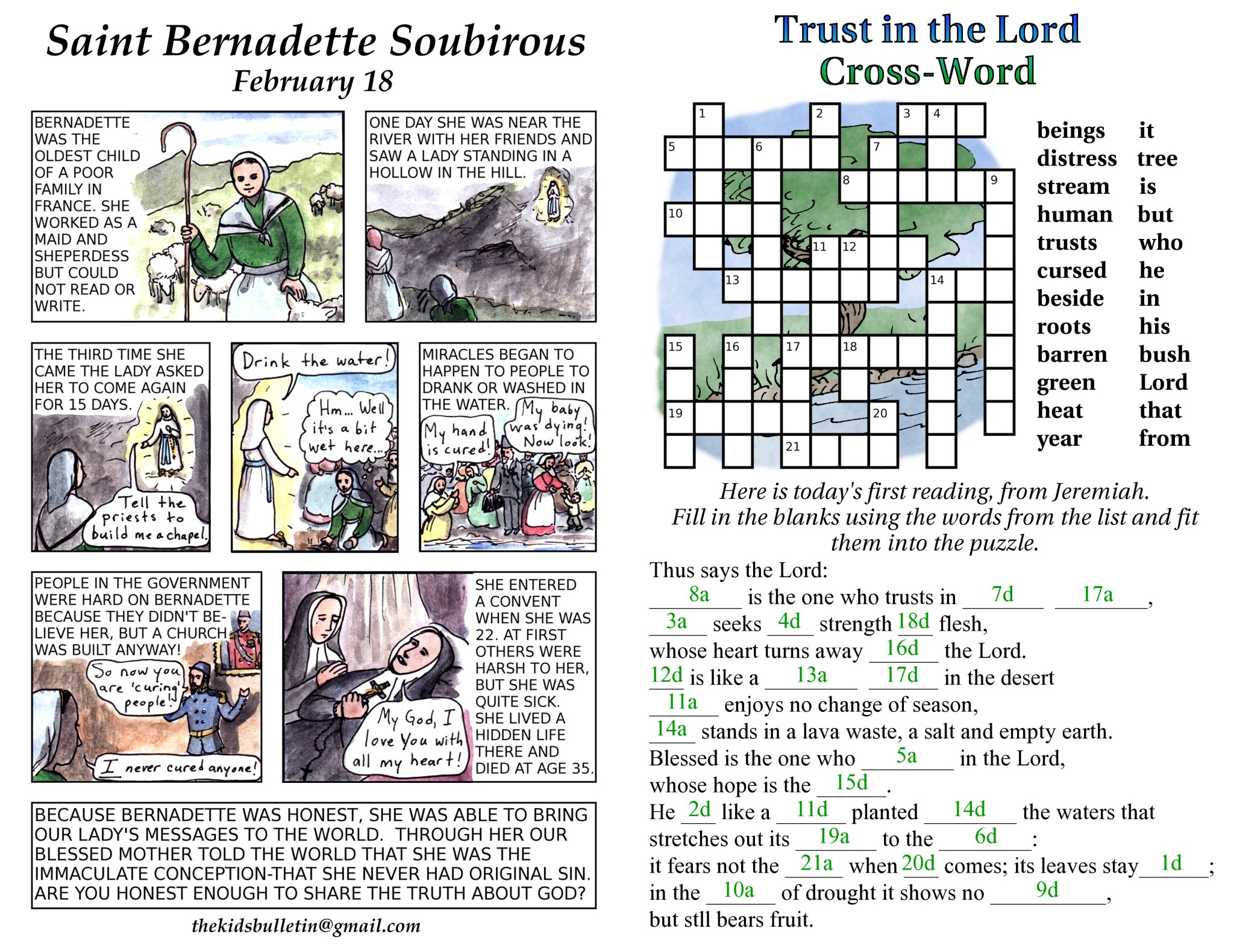 The Kids’ Bulletin for Sunday February 16th, 2025 – The Kids' Bulletin