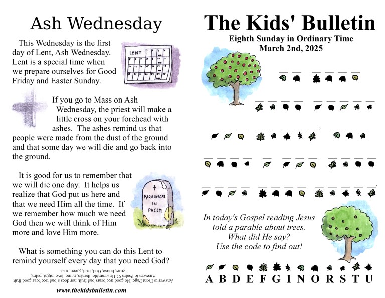 The Kids’ Bulletin for Sunday March 2nd, 2025 – The Kids' Bulletin