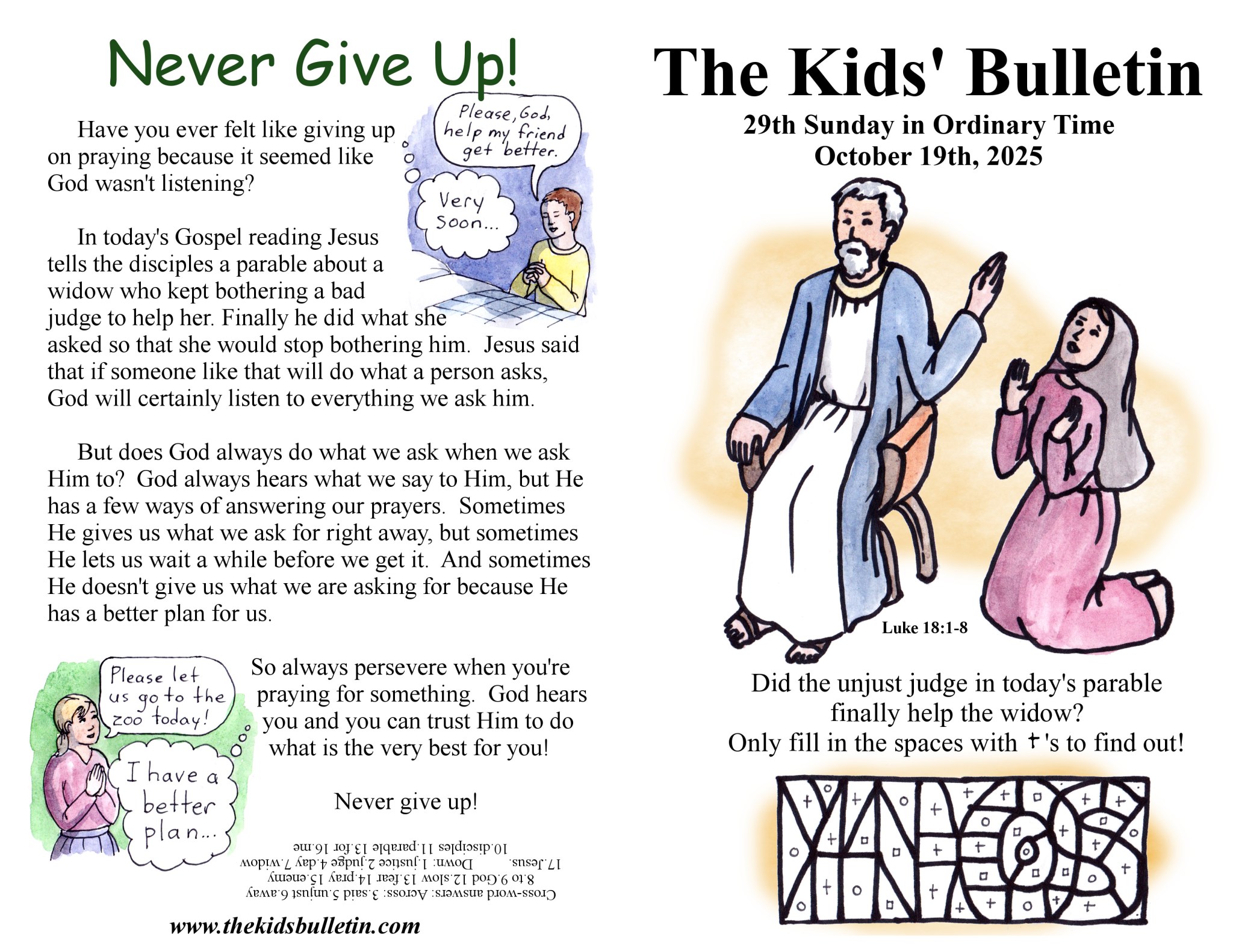 The Kids’ Bulletin for Sunday October 19th, 2025 – The Kids' Bulletin