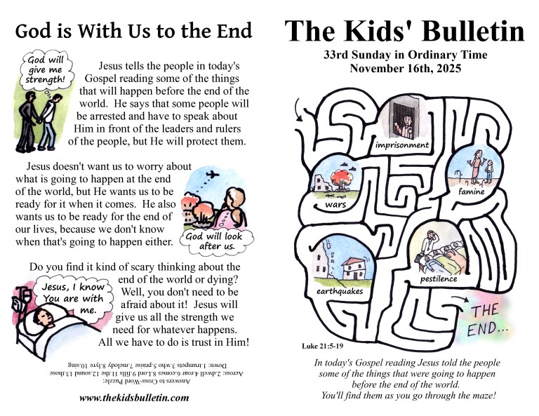 The Kids’ Bulletin for Sunday November 16th, 2025 – The Kids' Bulletin