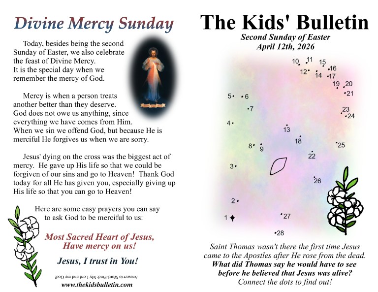 The Kids’ Bulletin for The Second Sunday of Easter/Divine Mercy Sunday ...