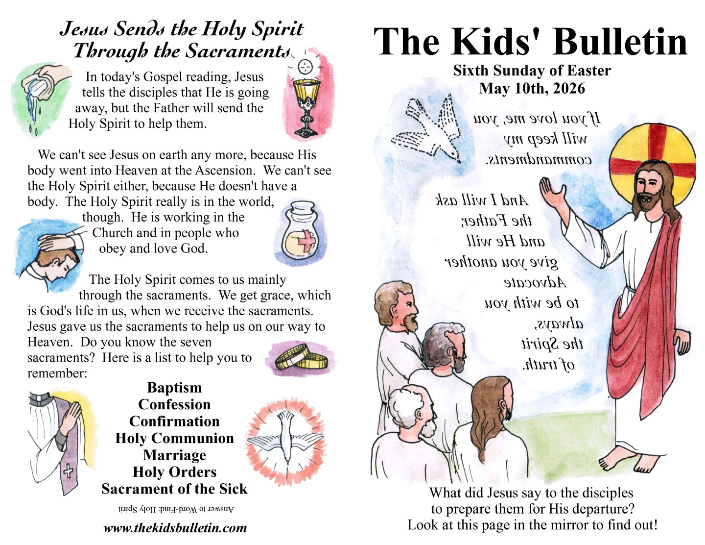 The Kids’ Bulletin for the Sixth Sunday of Easter – The Kids' Bulletin