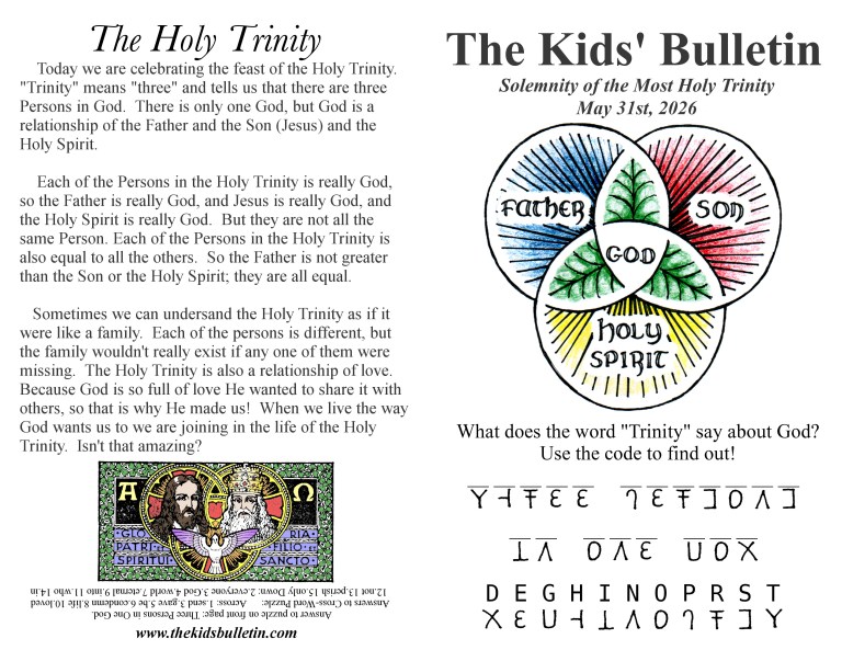 The Kids’ Bulletin for The Solemnity of the Most Holy Trinity – The ...